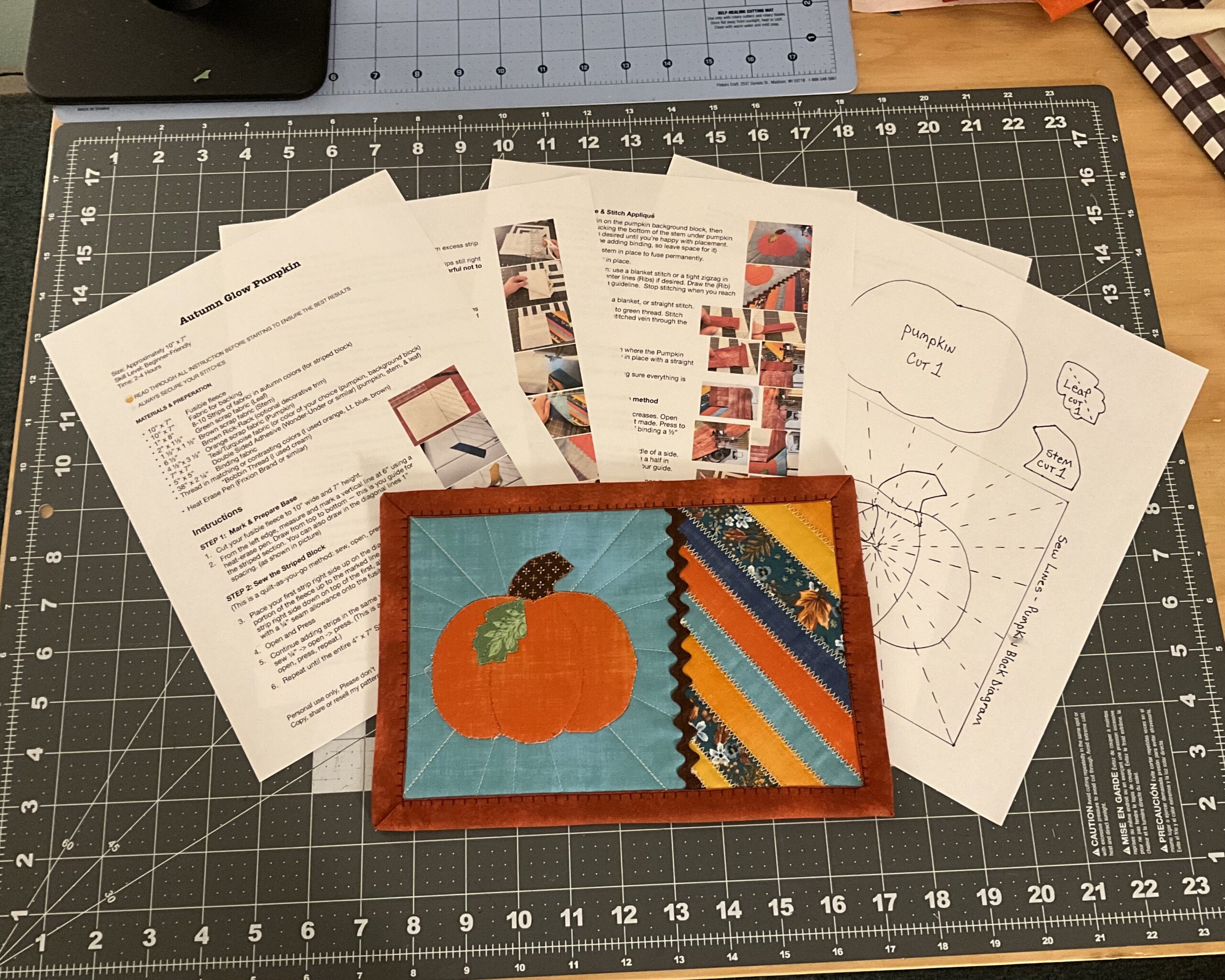 Autumn Glow Pumpkin Mug-Rug – homespunbydani.com